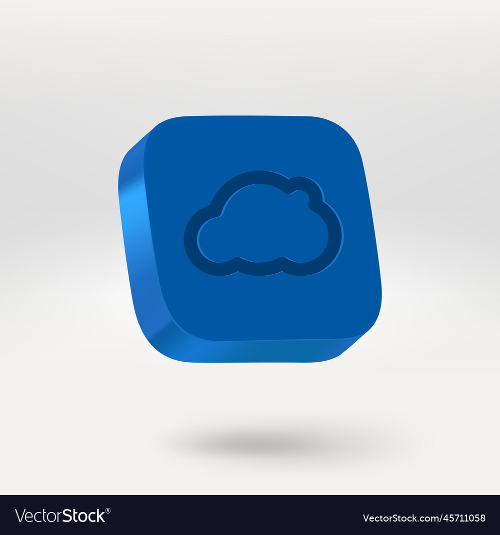 Cloud icon mobile application 3d Royalty Free Vector Image