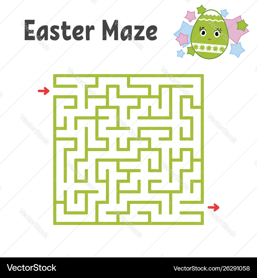 Color square labyrinth kids worksheets activity Vector Image