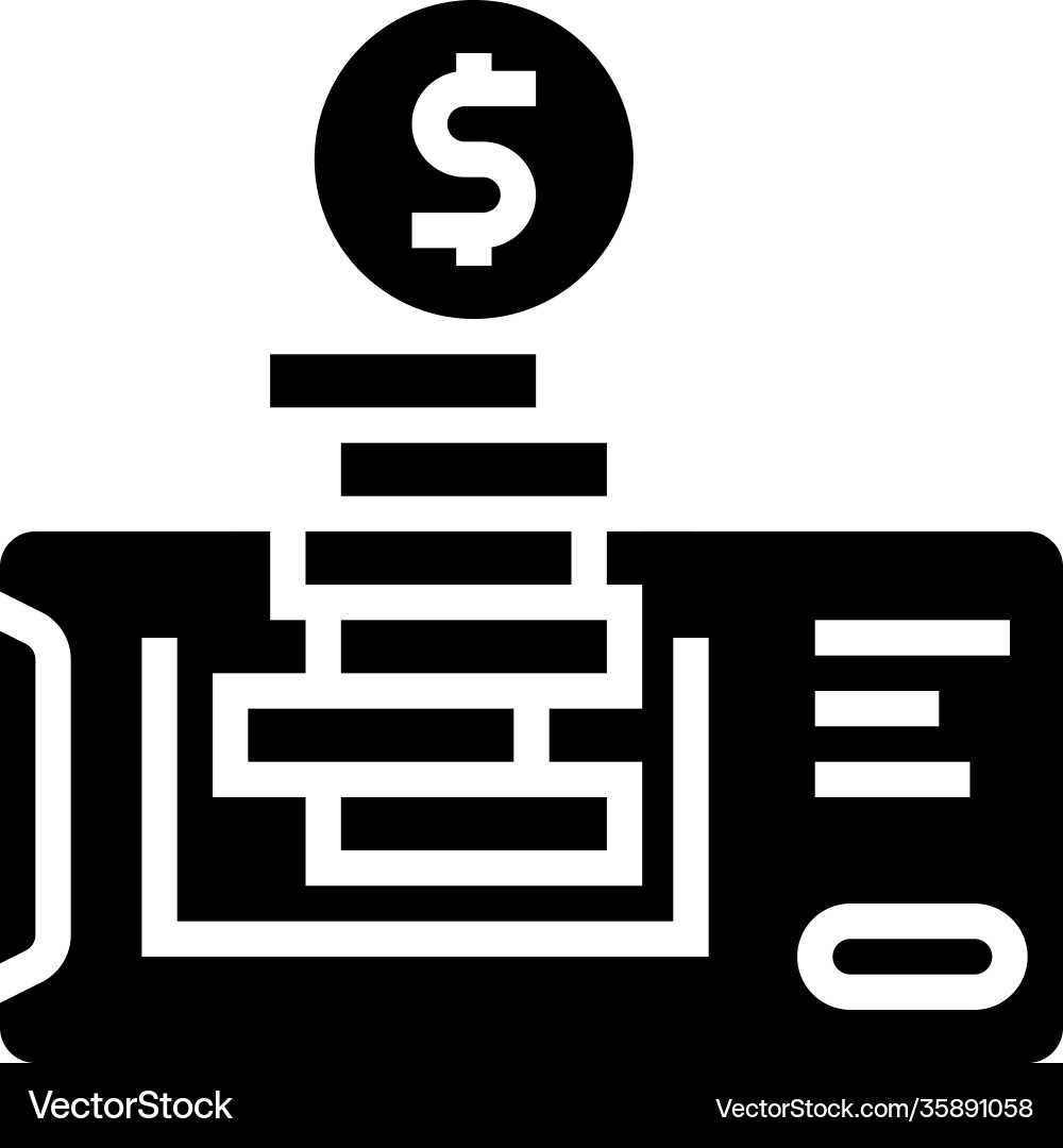 Electronic money phone application glyph icon Vector Image