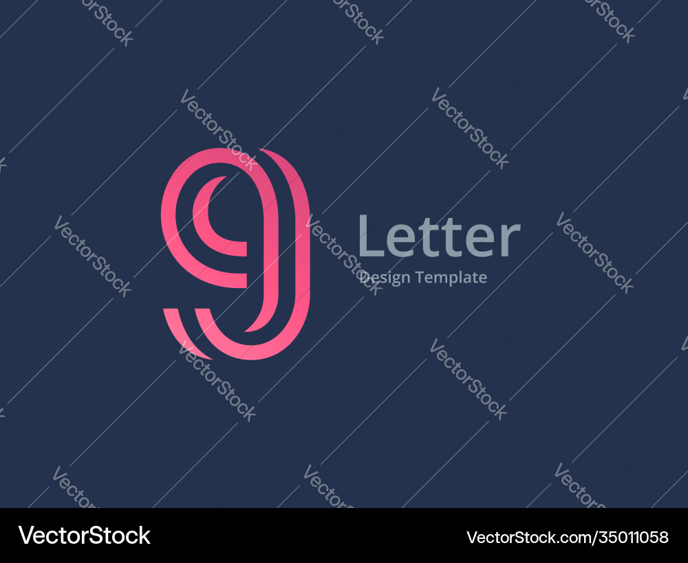 Letter g number 9 logo icon design template Vector Image
