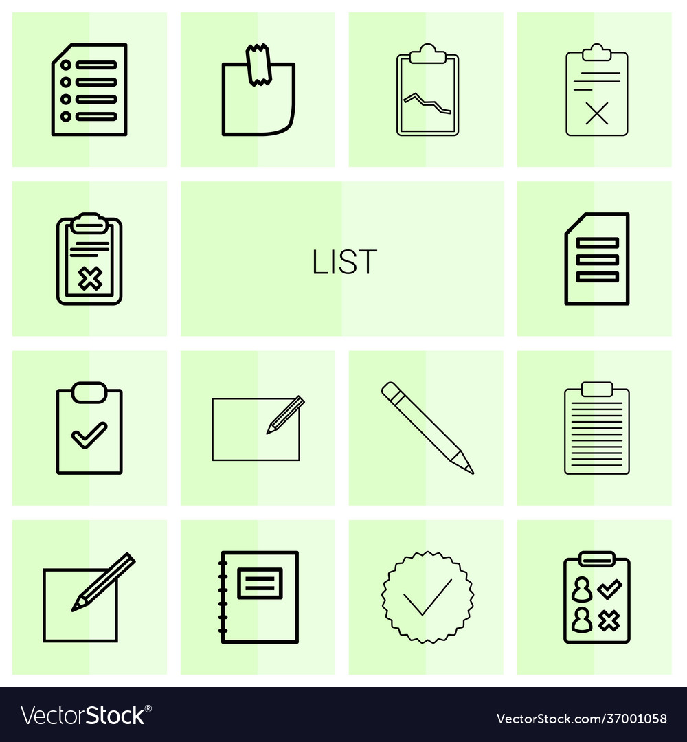 List icons Royalty Free Vector Image - VectorStock
