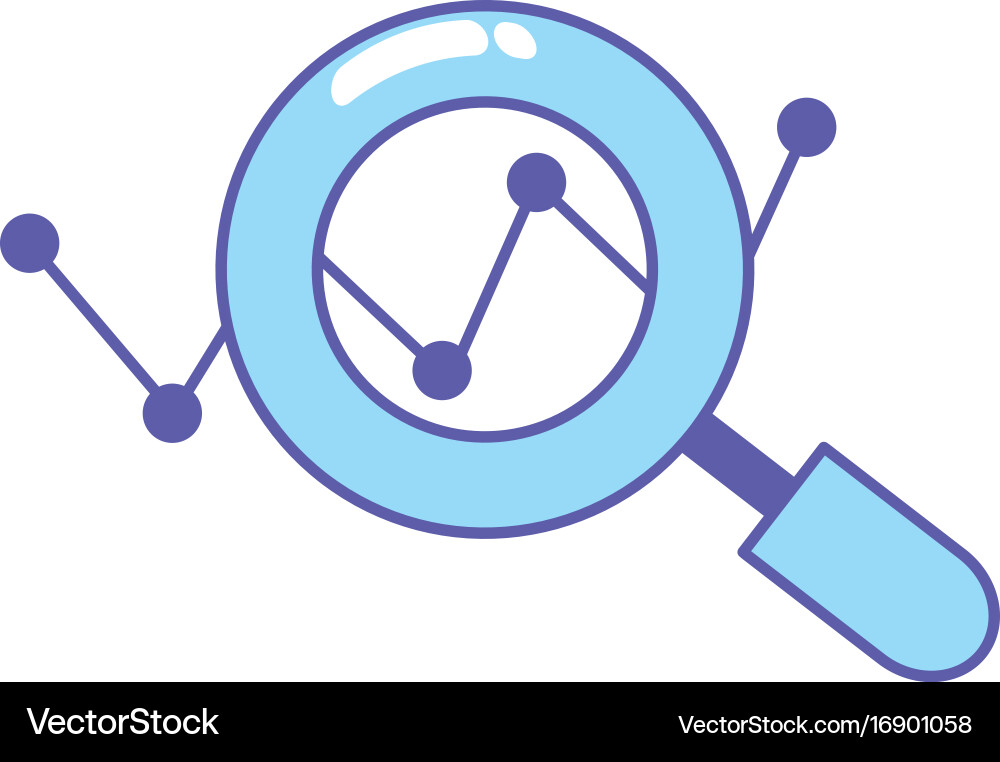 Magnifying glass tool and search symbol Royalty Free Vector