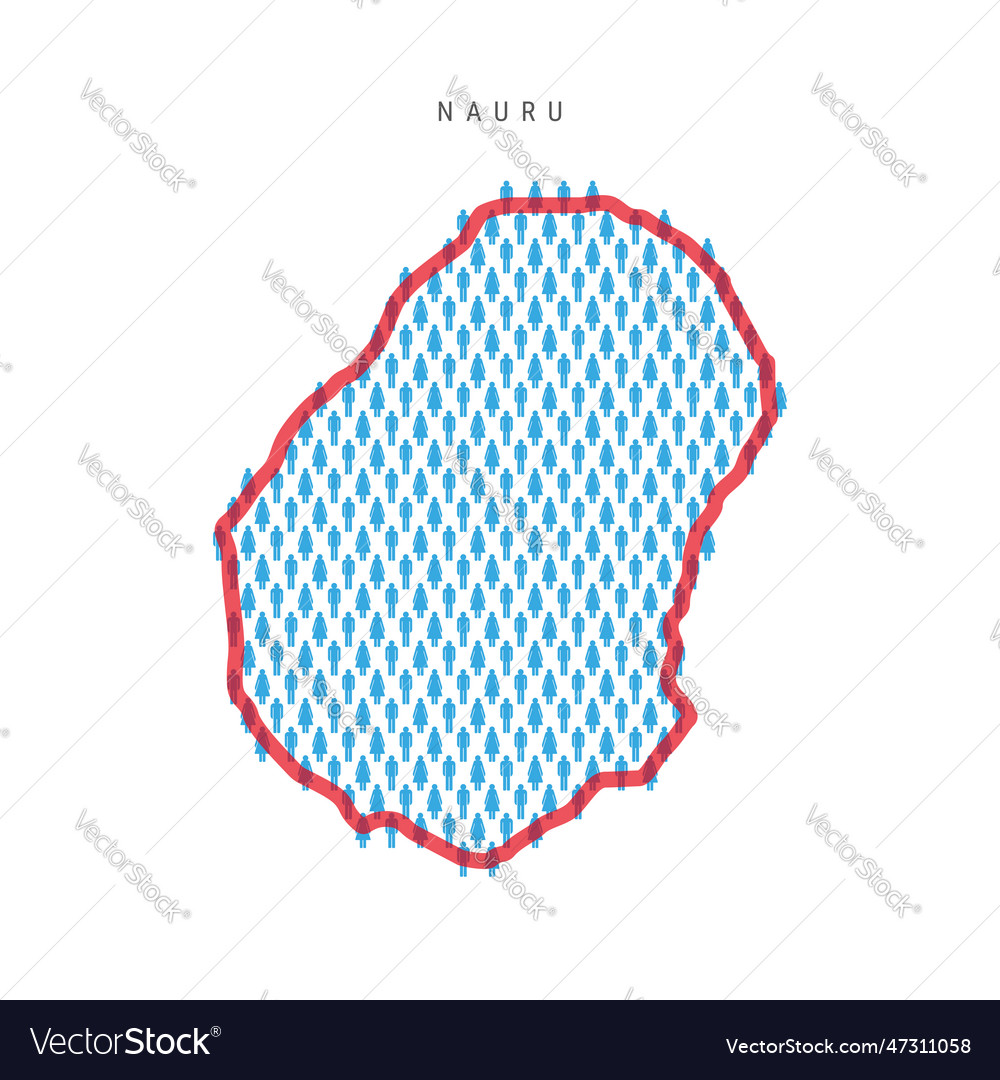 Nauru population map stick figures nauruan people Vector Image