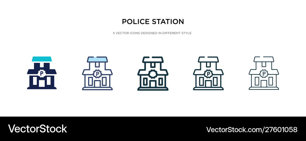 Police station icon in different style two Vector Image