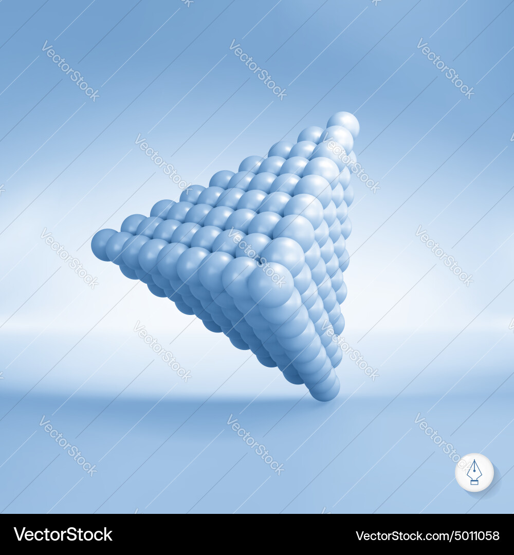 Pyramid of balls 3d Royalty Free Vector Image - VectorStock