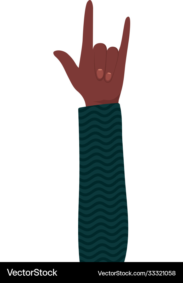 Rock sign with hand design Royalty Free Vector Image