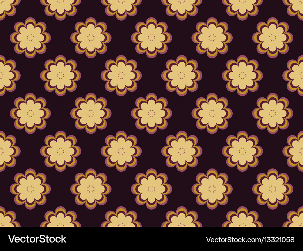 Seamless floral pattern flowers with petals Vector Image