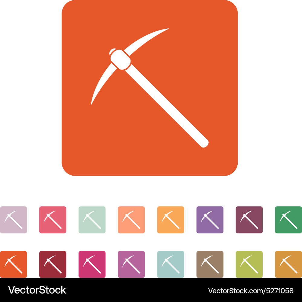 The pick icon Pickax symbol Flat Royalty Free Vector Image