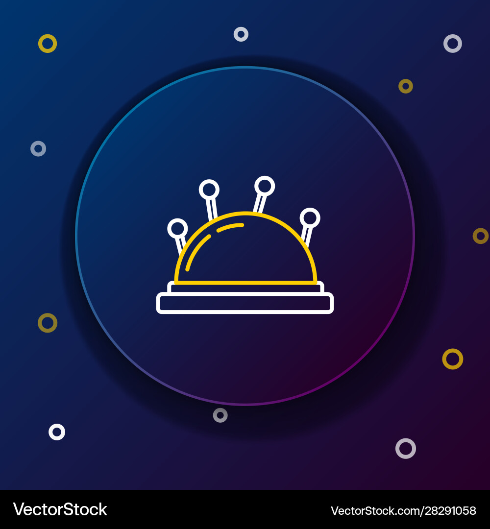 White and yellow line needle bed and needles icon Vector Image