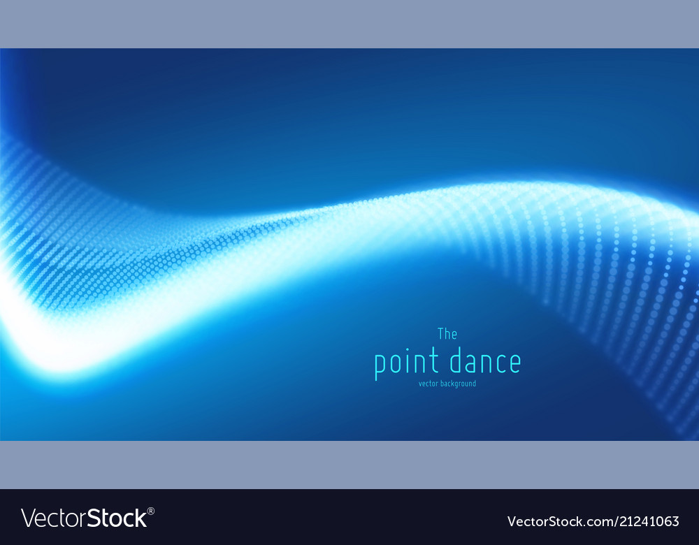 Abstract blue particle wave points array Vector Image
