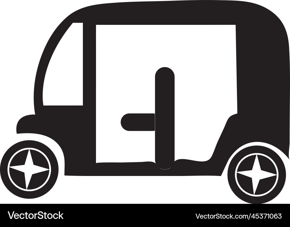 Auto rickshaw symbol sign silhouette icon Vector Image