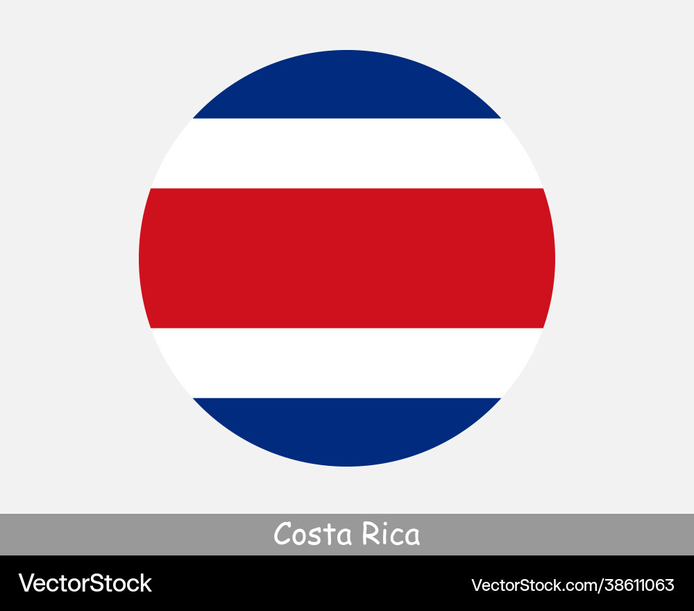 Costa rica round circle flag Royalty Free Vector Image