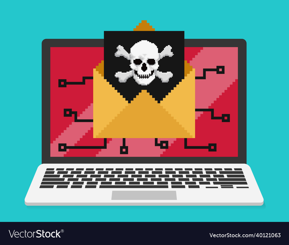 Email with computer virus infecting Royalty Free Vector