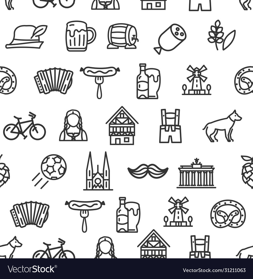 Germany signs seamless pattern background on a Vector Image