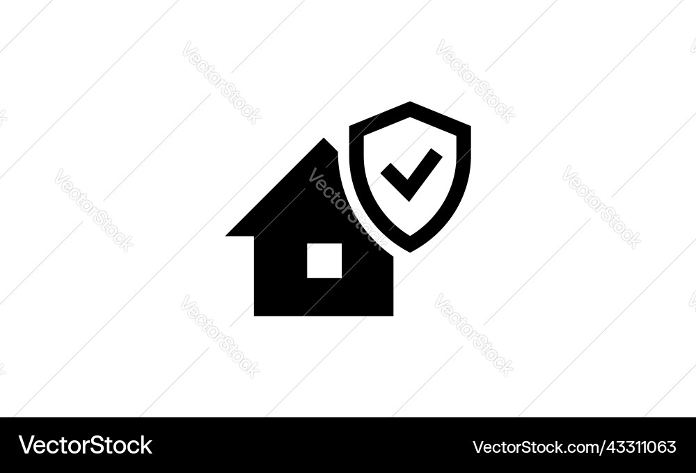 Home insurance icon protection sign Royalty Free Vector