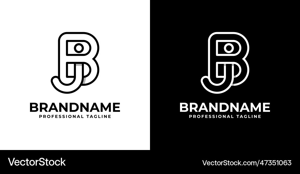 Letter bj or jb monogram logo suitable for any Vector Image