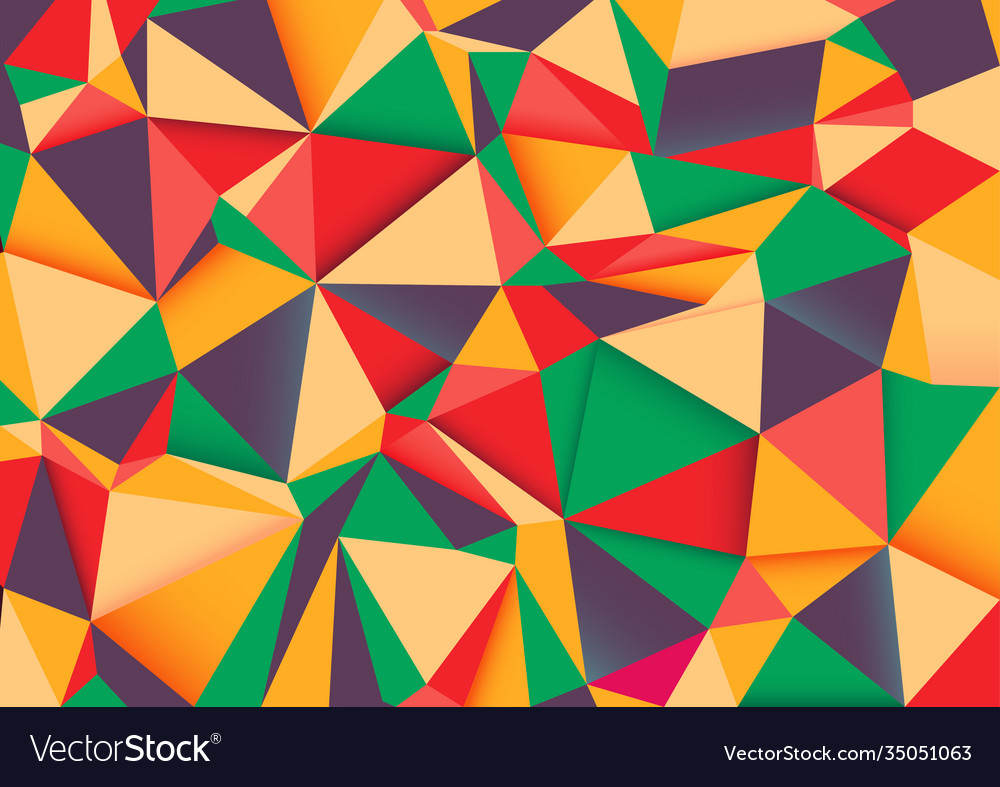 Multicolor geometric rumpled triangular low poly Vector Image Multicolor geometric rumpled triangular low poly Vector Image