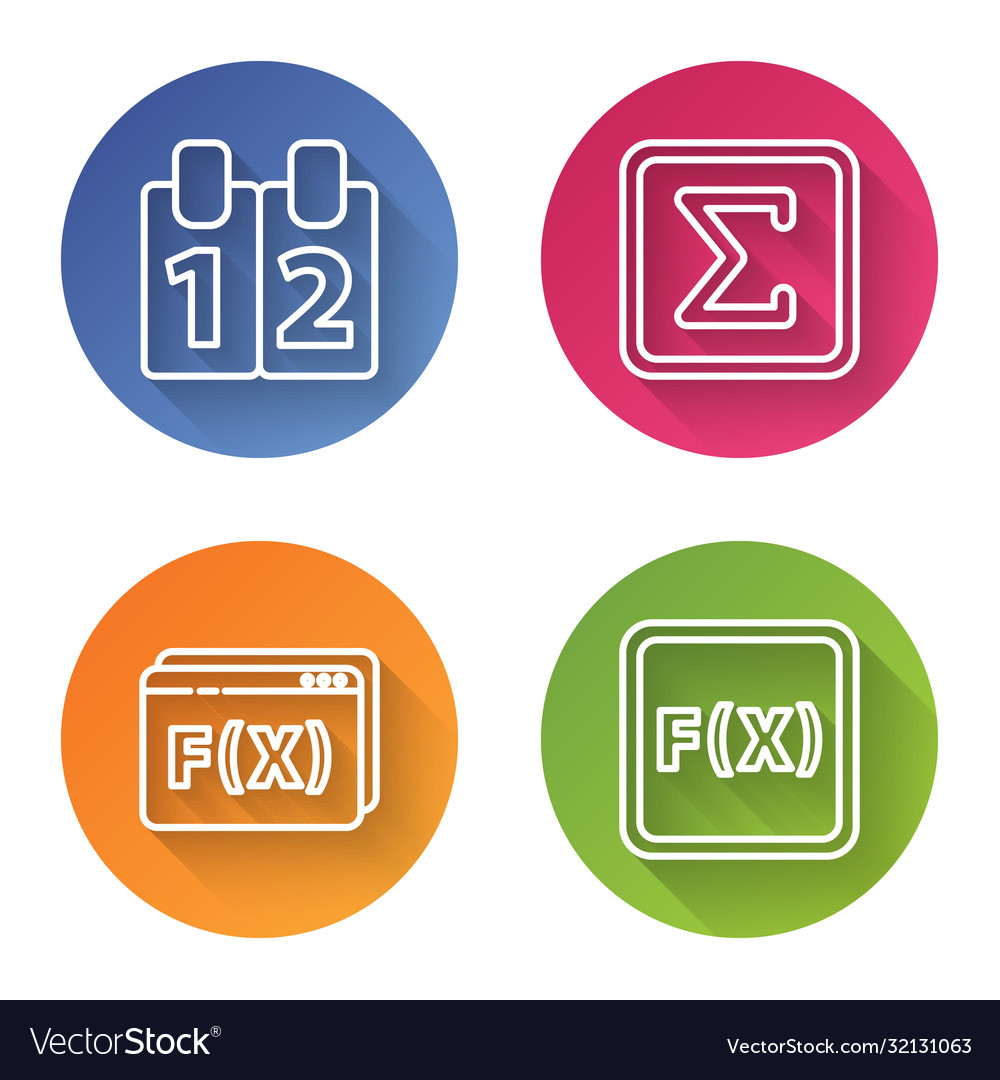 Set line mathematics function cosine geometric Vector Image