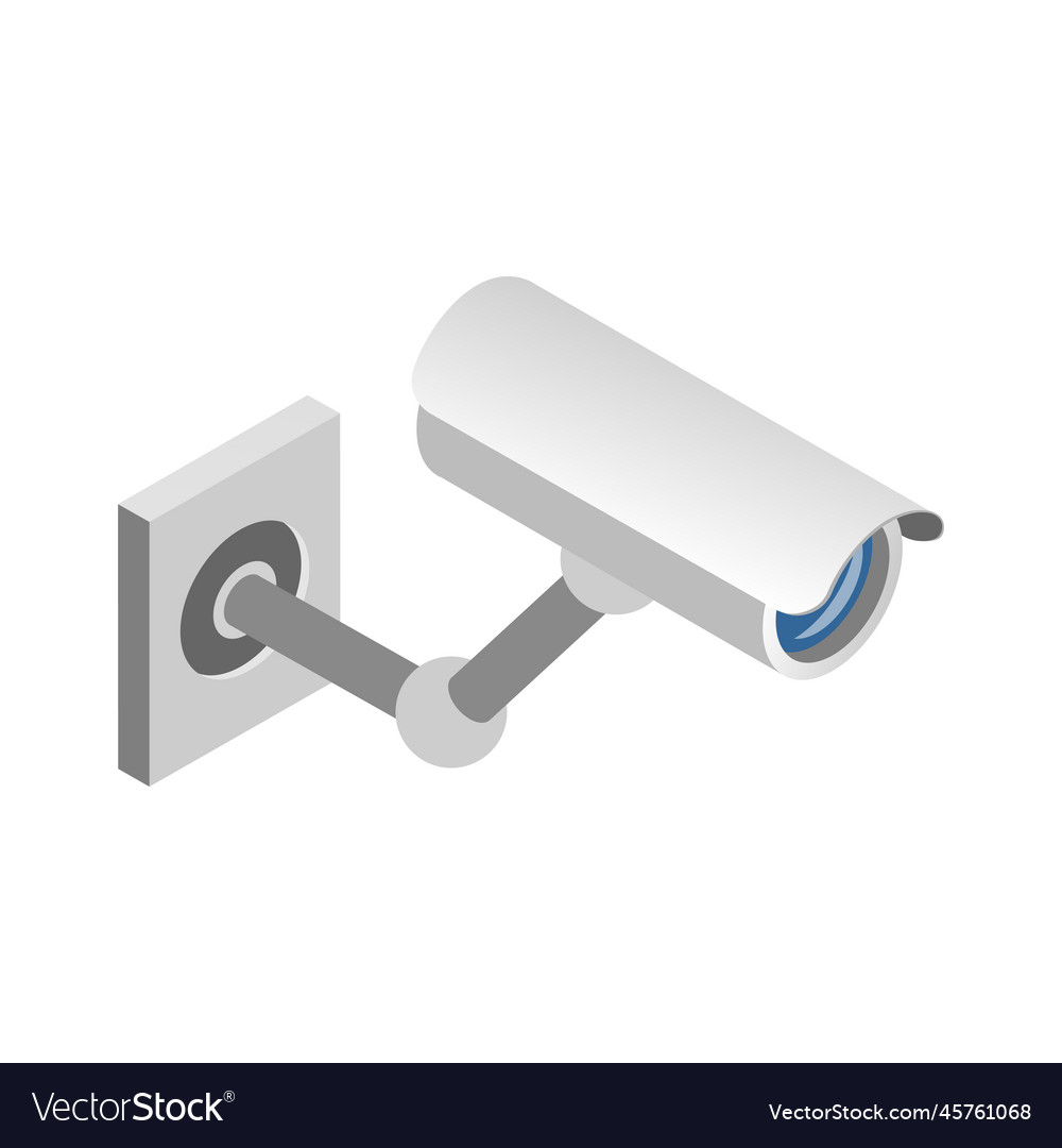 Cctv camera isometric composition Royalty Free Vector Image