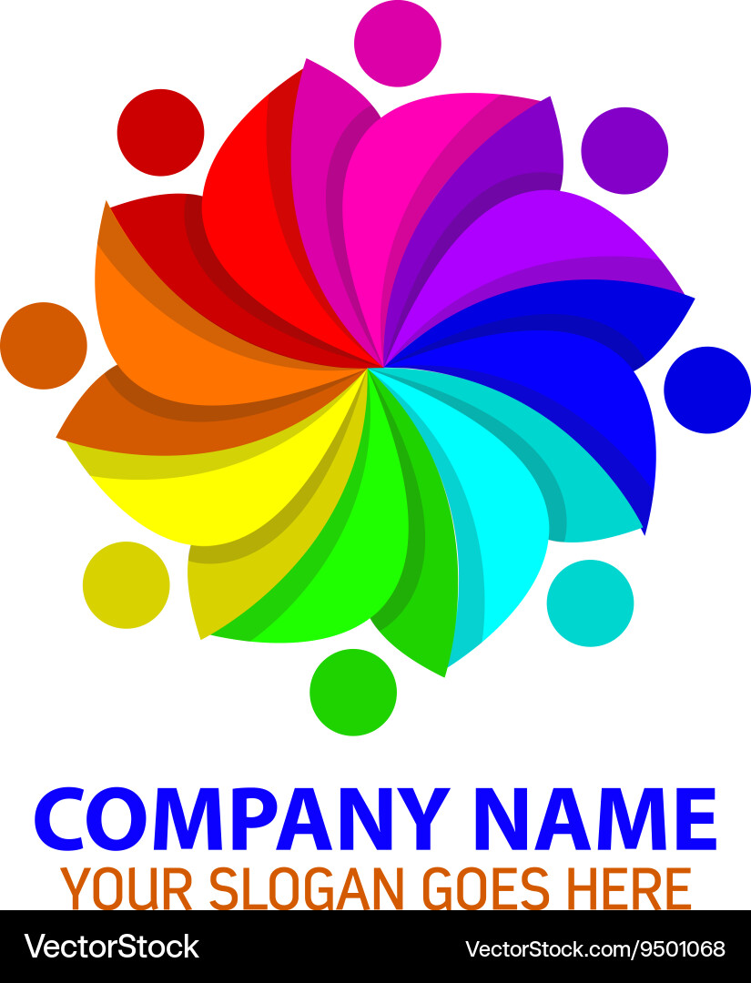 Colorful people rotation logo icon graphic Vector Image