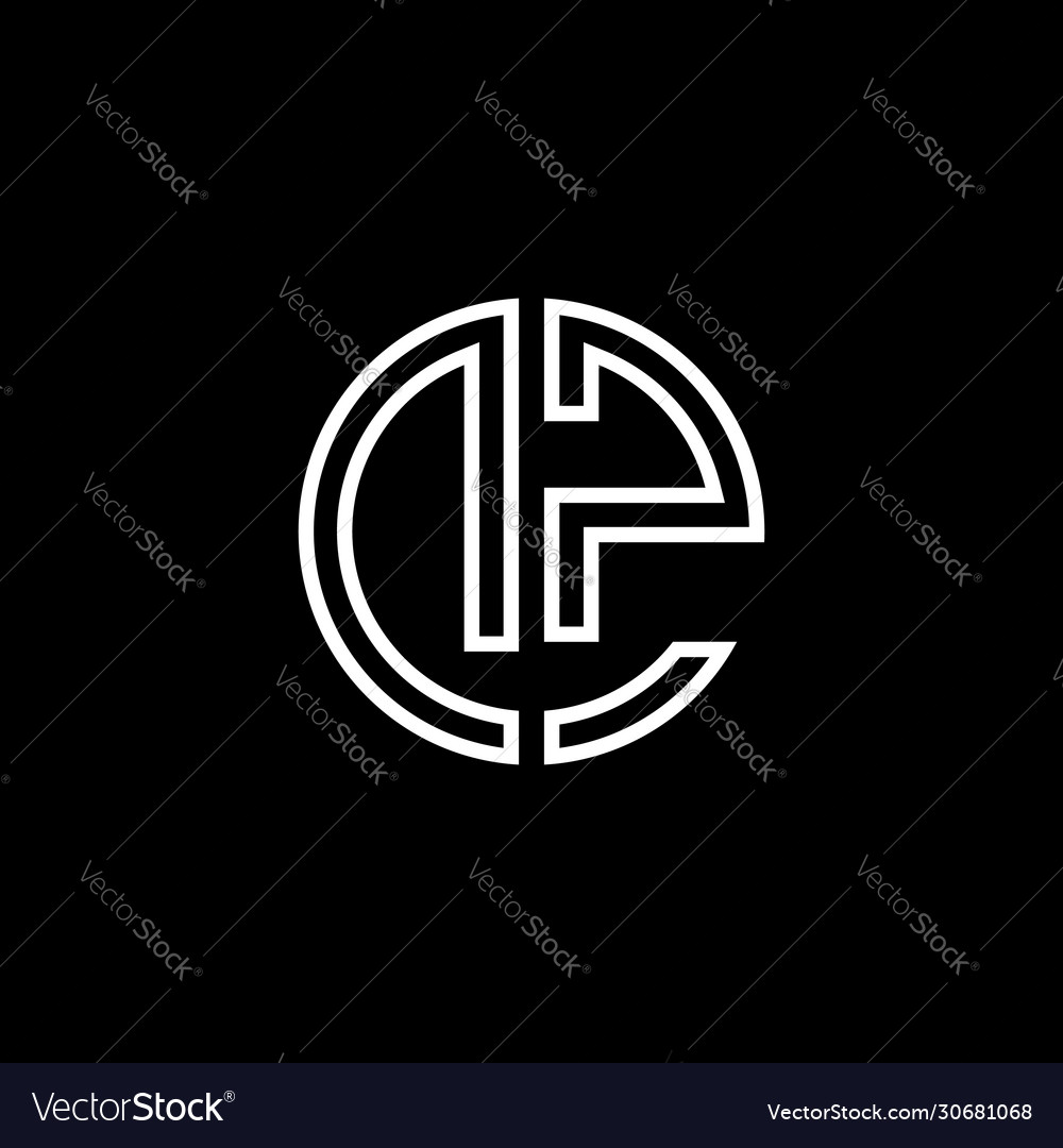 Dz monogram logo circle ribbon style outline Vector Image