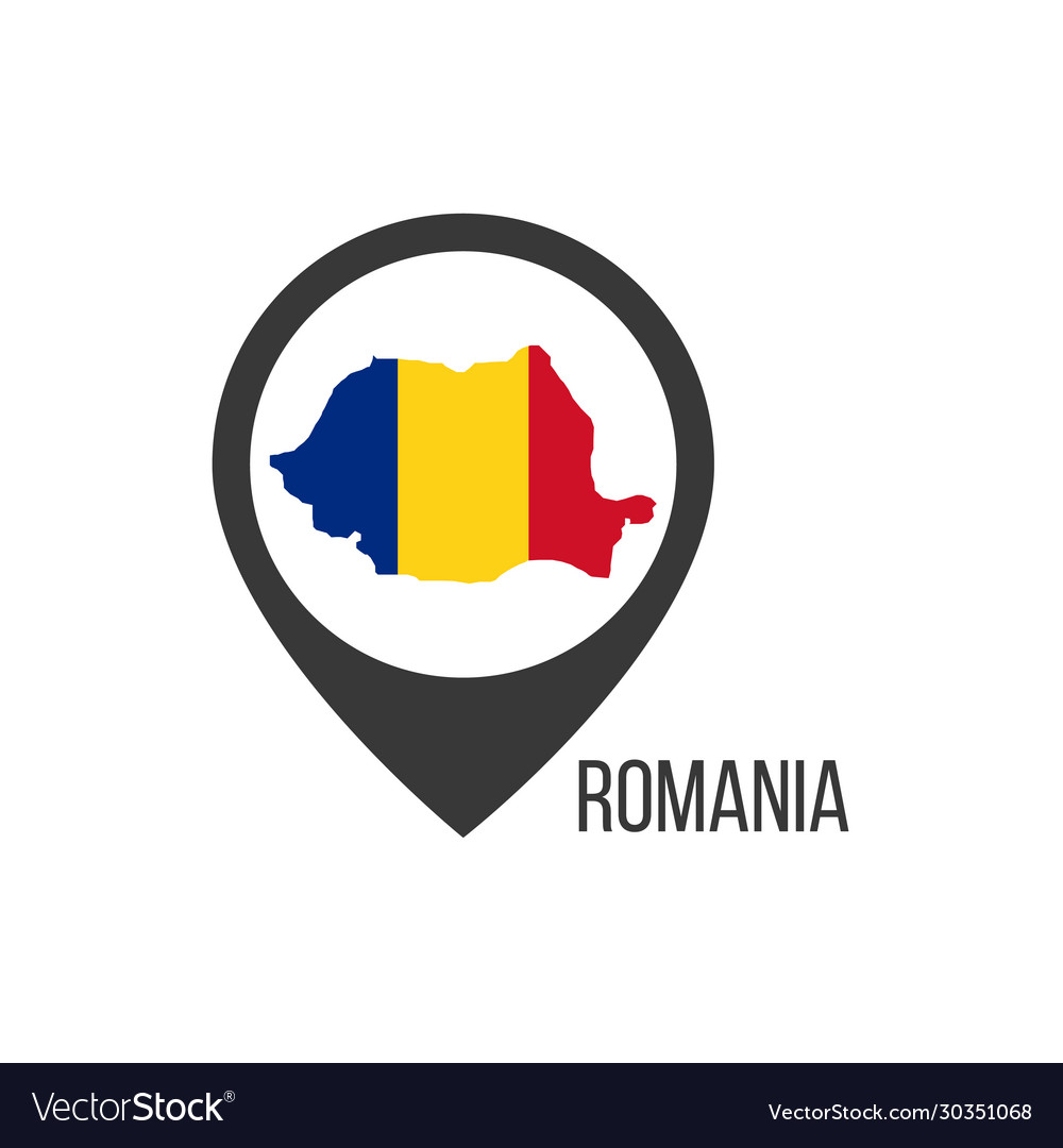 Map pointers with contry romania flag Royalty Free Vector
