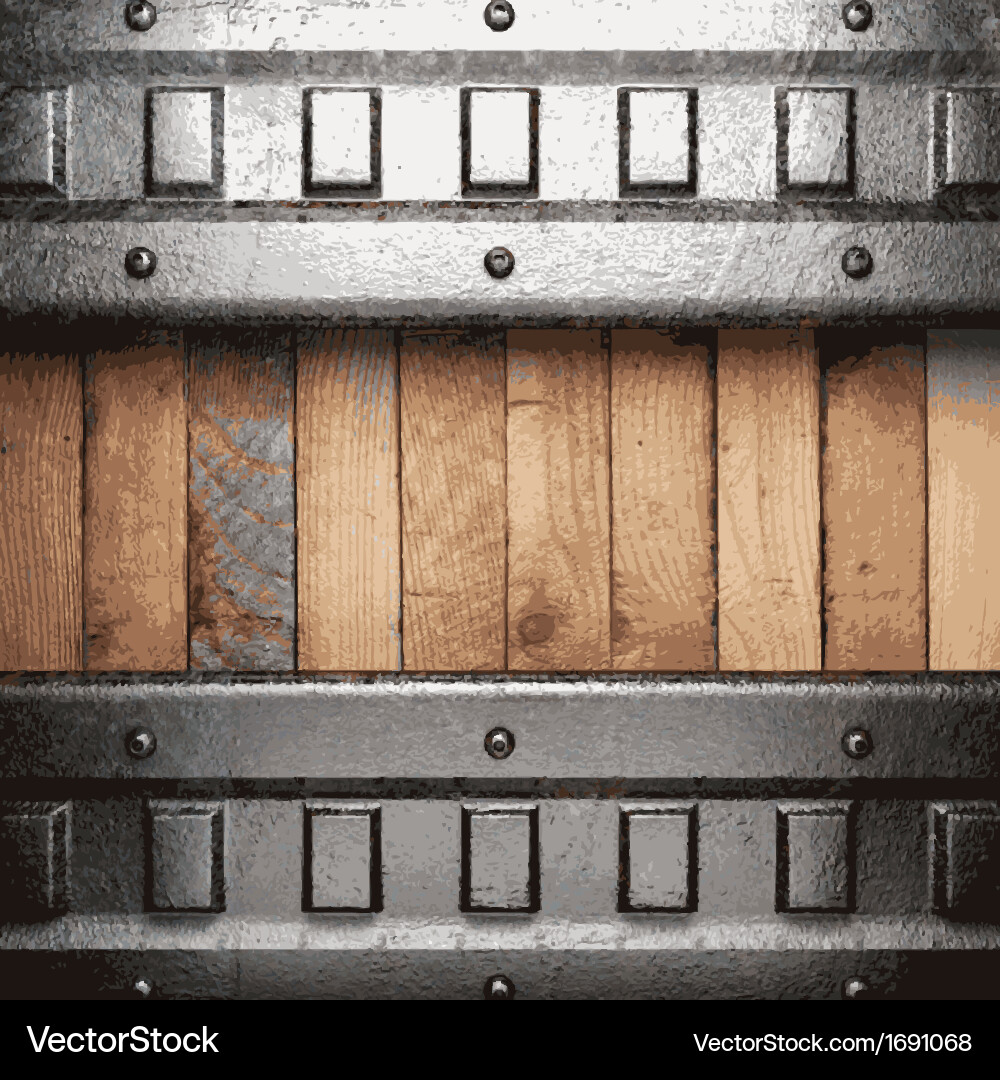 Metal and wood background Royalty Free Vector Image