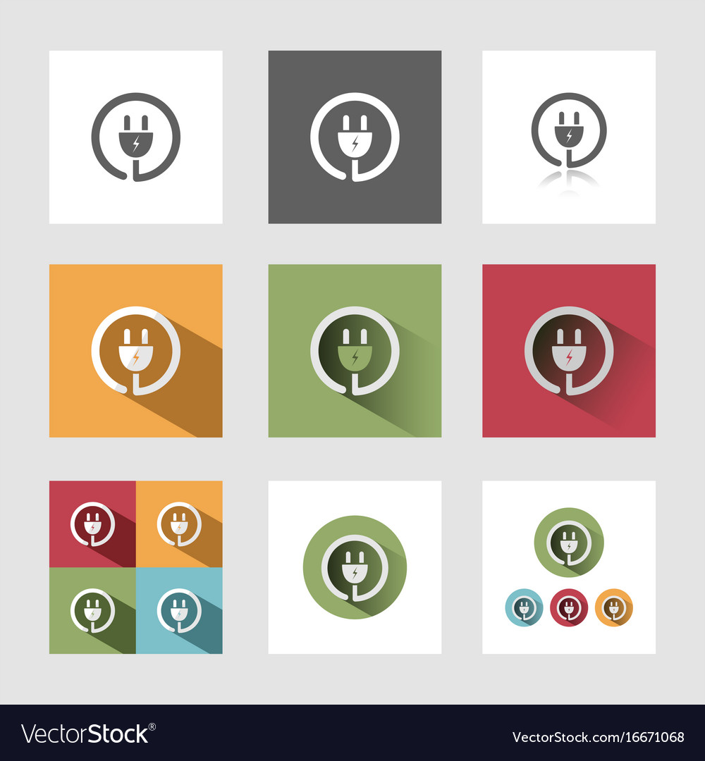 Plug icon set Royalty Free Vector Image - VectorStock