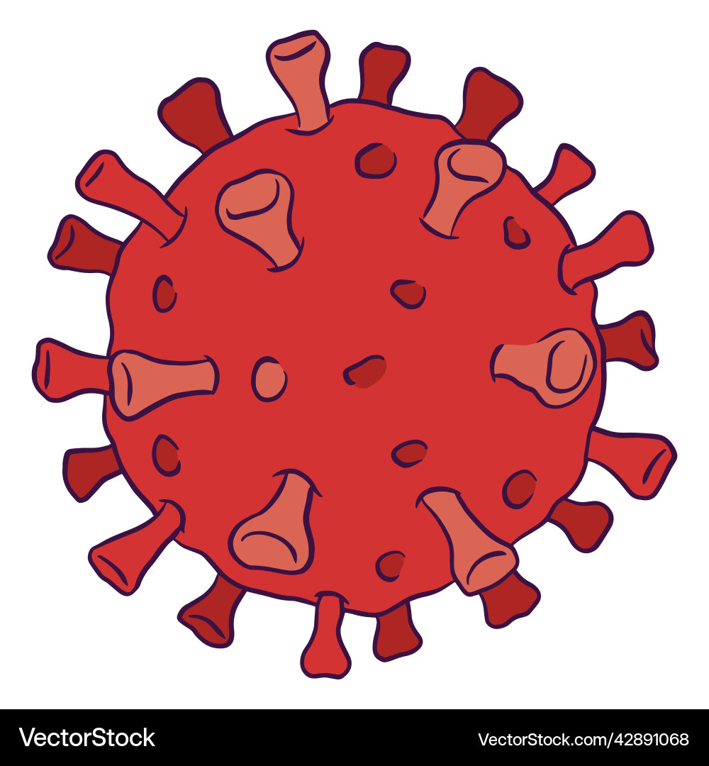 Red virus color stroke high quality Royalty Free Vector