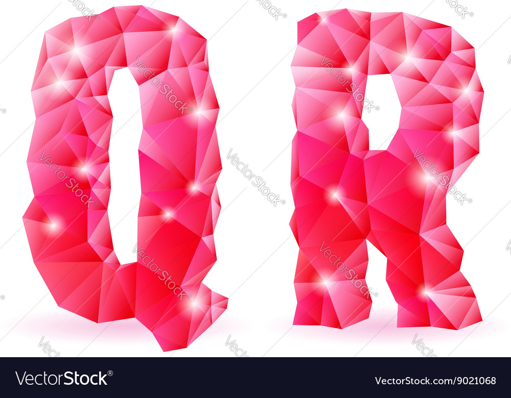 Ruby polygonal font Royalty Free Vector Image - VectorStock