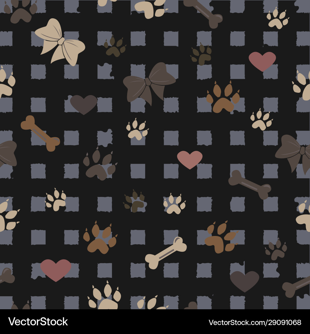 Seamless dog paw pattern Royalty Free Vector Image