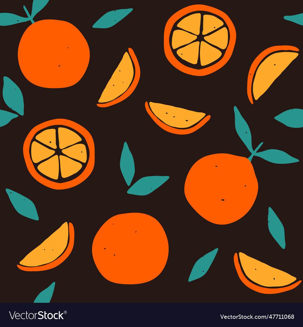 Seamless pattern with oranges Royalty Free Vector Image