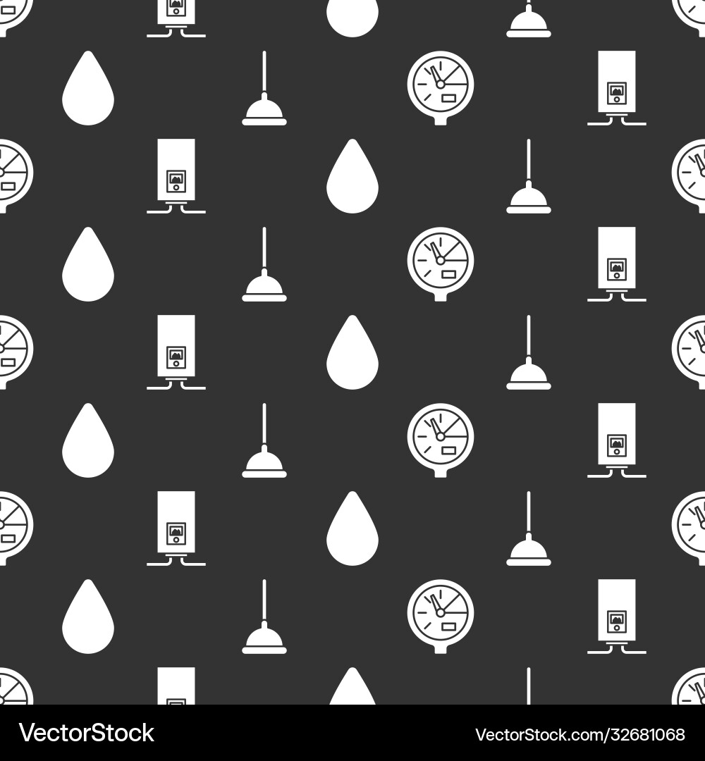 Set water meter gas boiler with a burning fire Vector Image