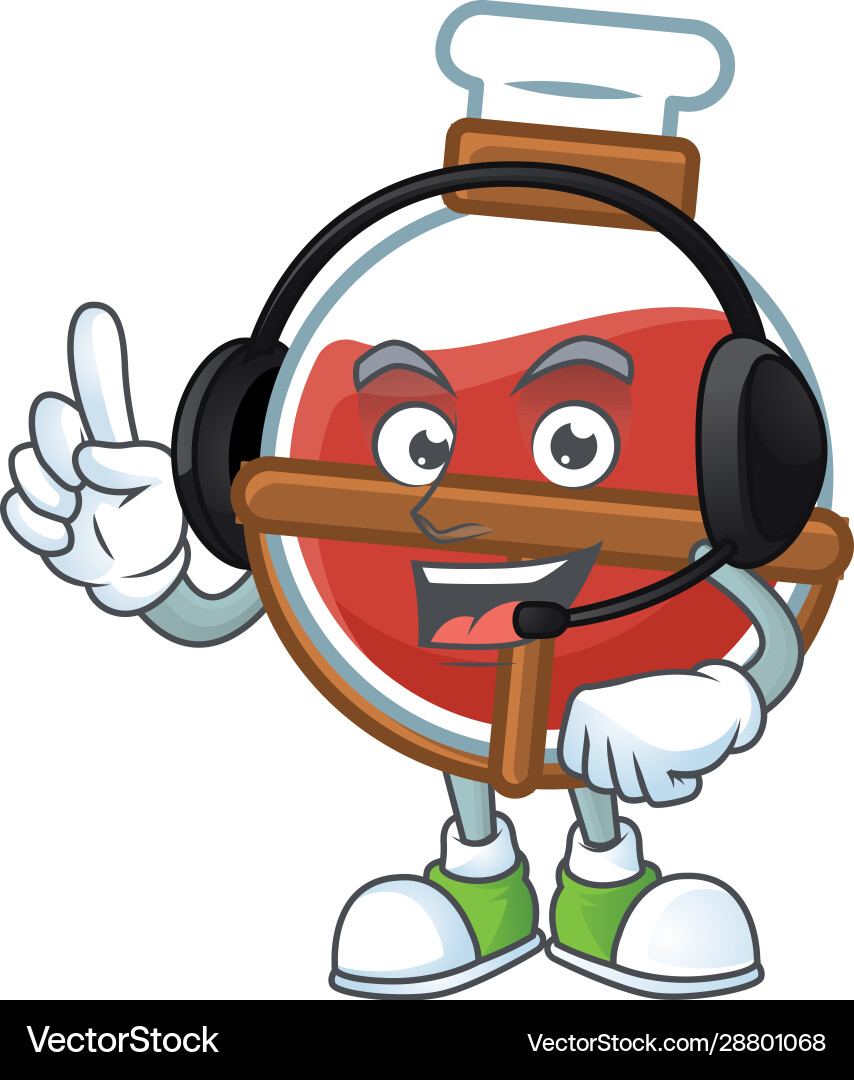 Smiley red potion cartoon character design wearing