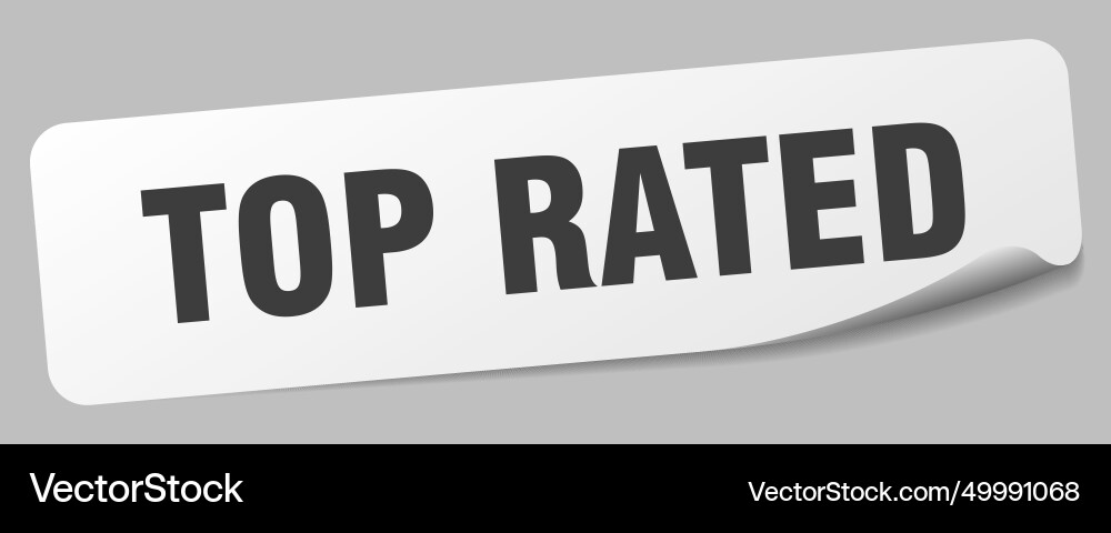 Top rated sticker top rated label Royalty Free Vector Image