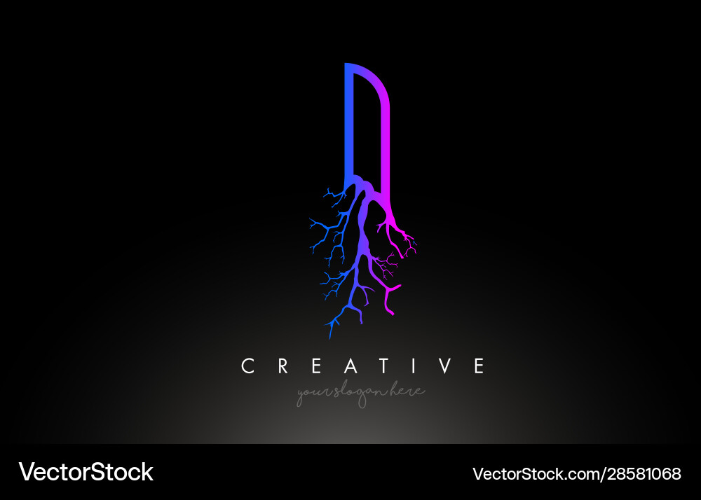 Tree letter i design logo with purple blue Vector Image