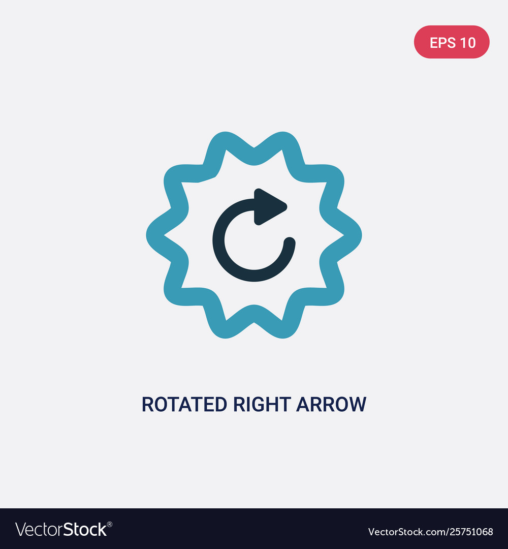 Two color rotated right arrow icon from user Vector Image
