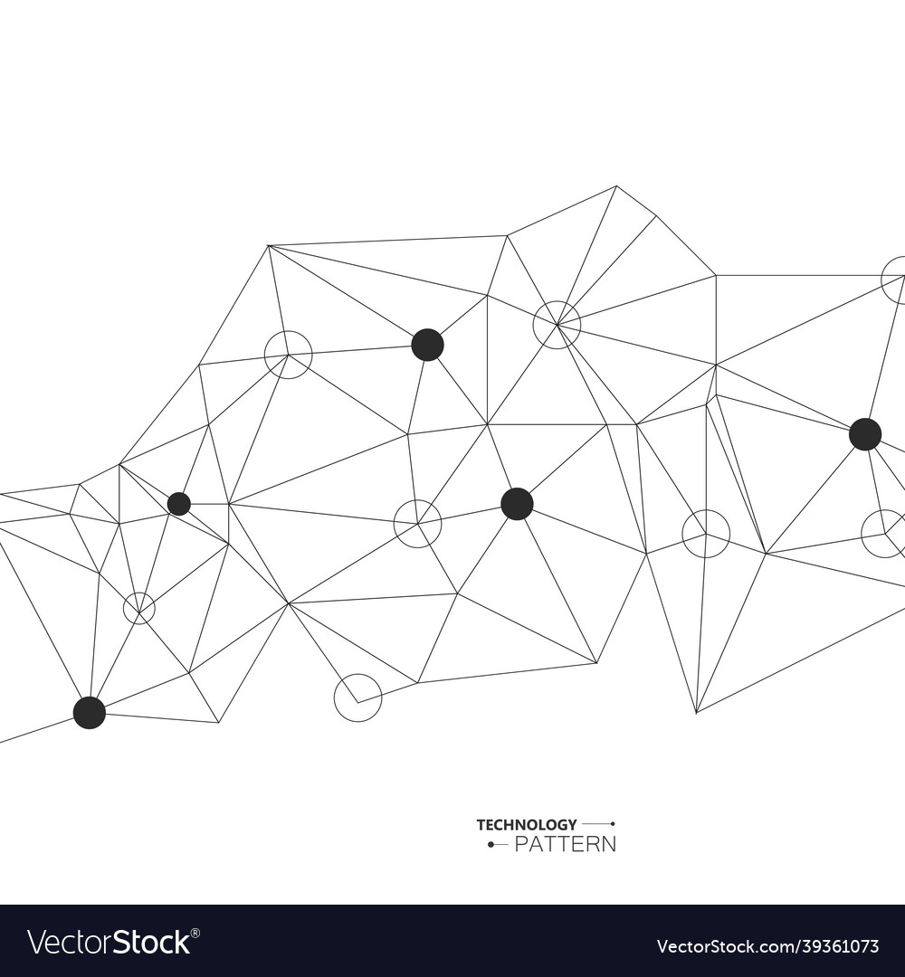 Abstract Connection Structure With Dots And Lines Vector Image