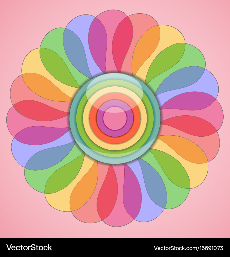 Abstract transparent colorful flower Royalty Free Vector