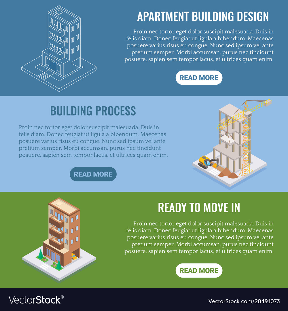 Apartment construction flat isometric Royalty Free Vector Apartment construction flat isometric Royalty Free Vector