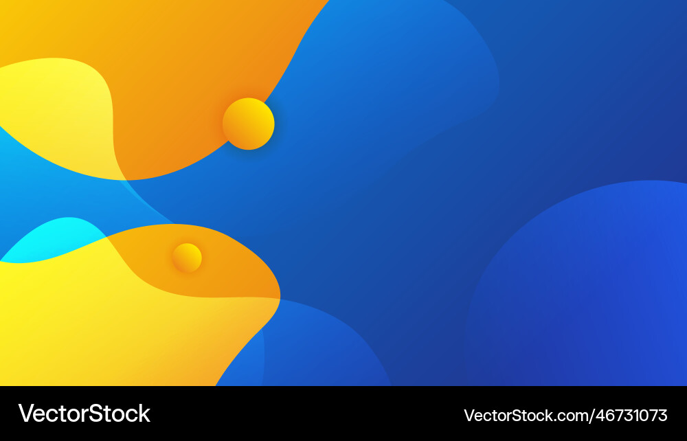 Blue background with orange and yellow color Vector Image