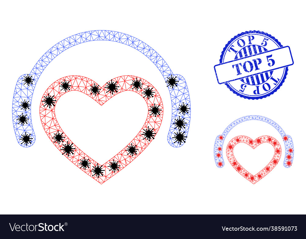 Carcass mesh favourite dj headphones icons with Vector Image Carcass mesh favourite dj headphones icons with Vector Image