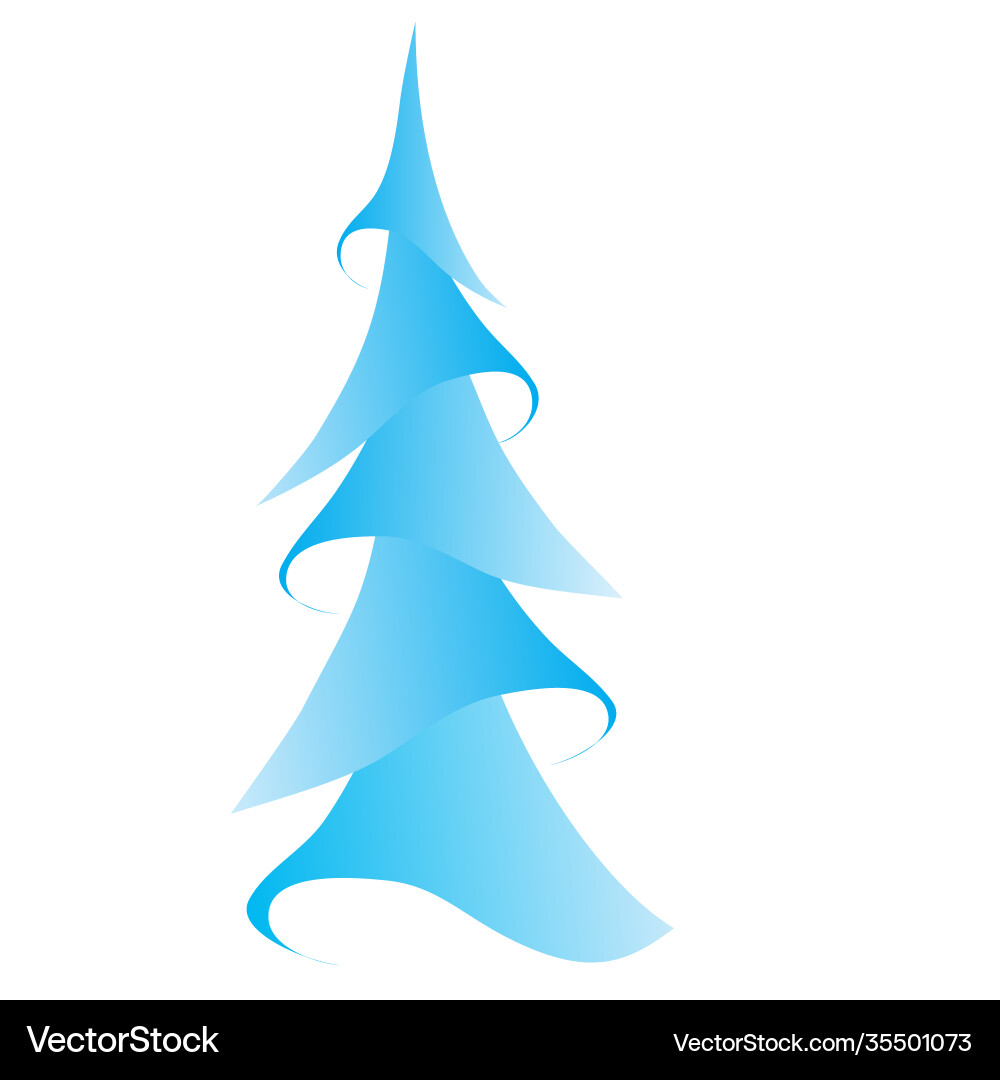 Decorative christmas tree in blue color isolated Vector Image