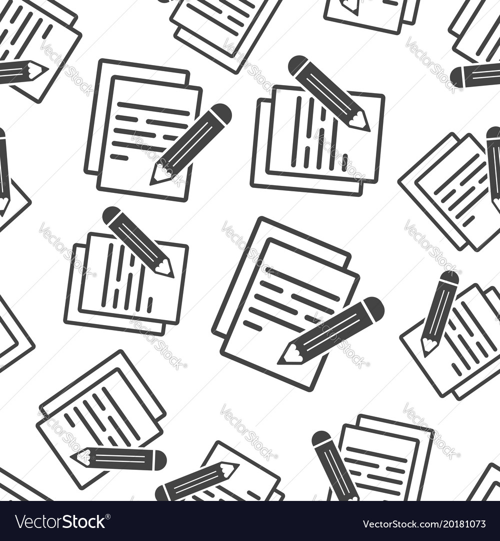Document with pencil seamless pattern background Vector Image