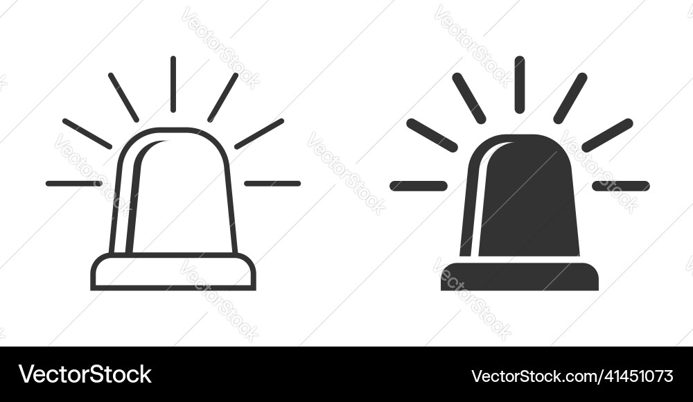Emergency alarm icon in flat style alert lamp Vector Image