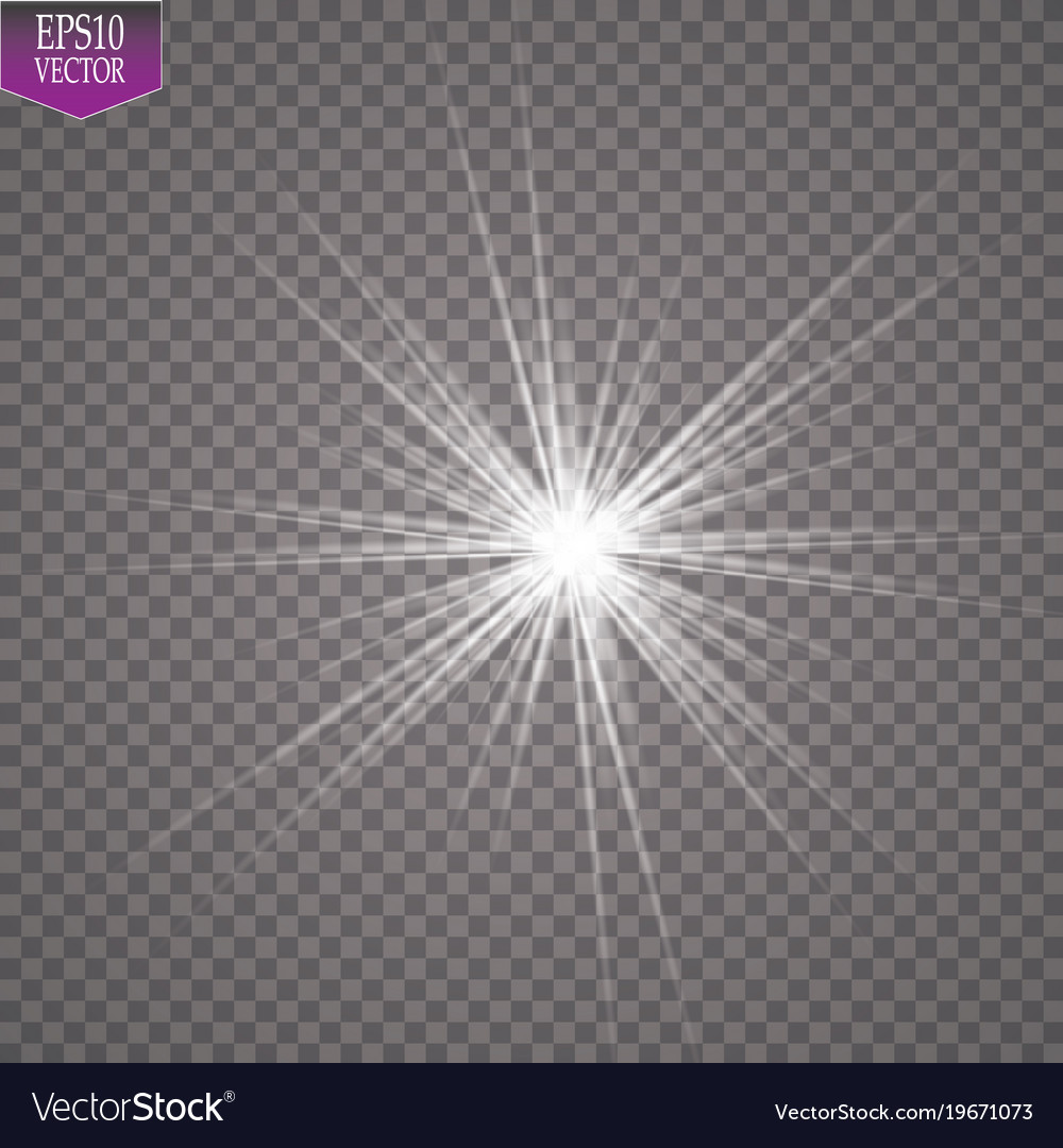 Glow light effect starburst with sparkles Vector Image