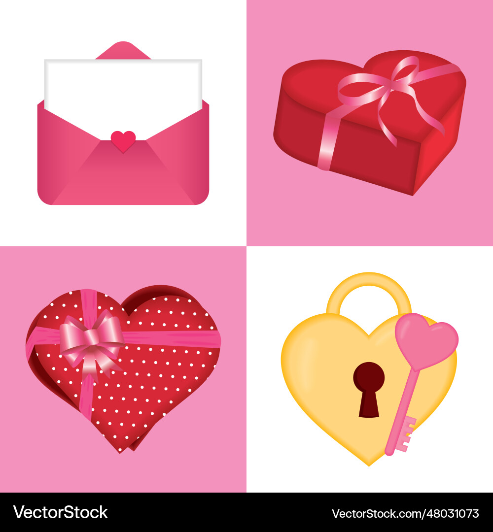 Happy valentines day icon collection design Vector Image