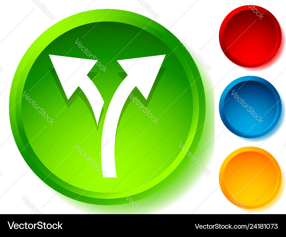 Icon with 2 way arrow branch diversion Royalty Free Vector