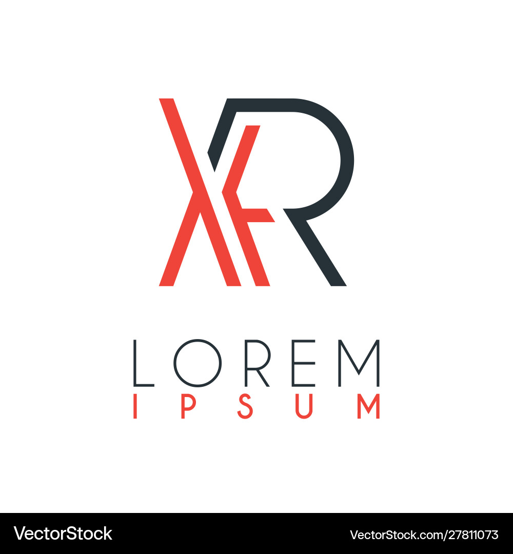 Logo between letter x and r or xr Royalty Free Vector Image