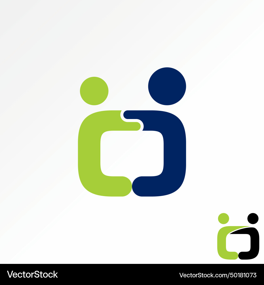Stock letter initial o or cc font hugging human Vector Image